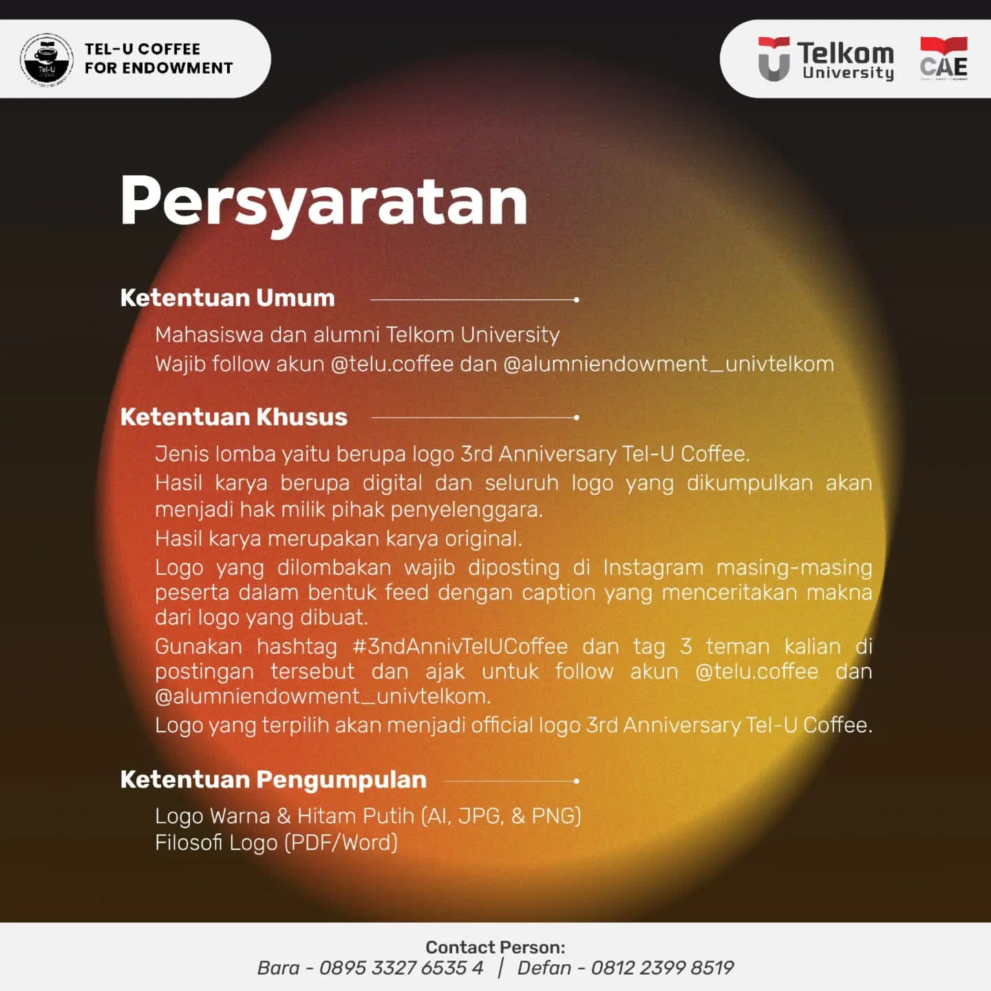 Logo Competition for Tel-U Coffee 3rd Anniversary - Tel-U