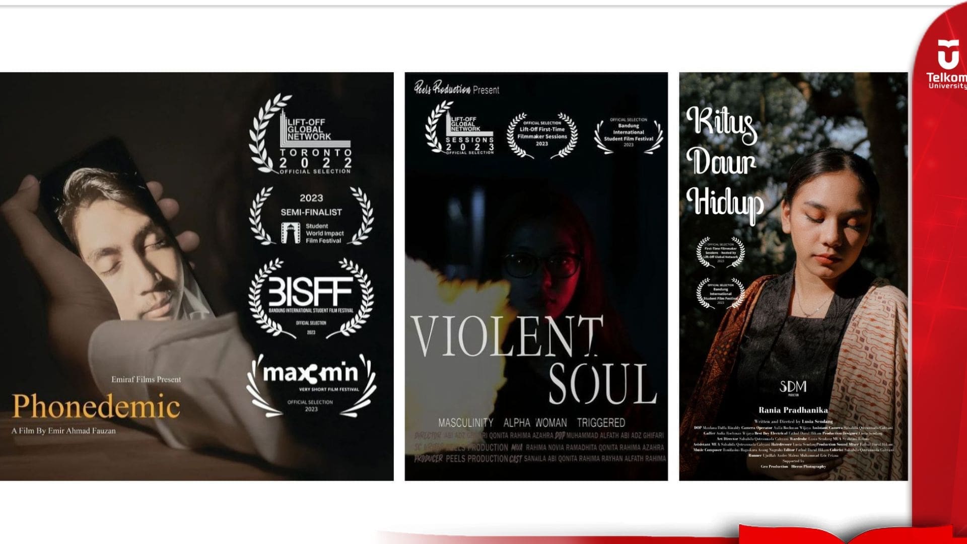 Tiga Film Eksperimental Karya Mahasiswa Tel-U Terpilih di Ajang BISFF 2023 - Telkom University