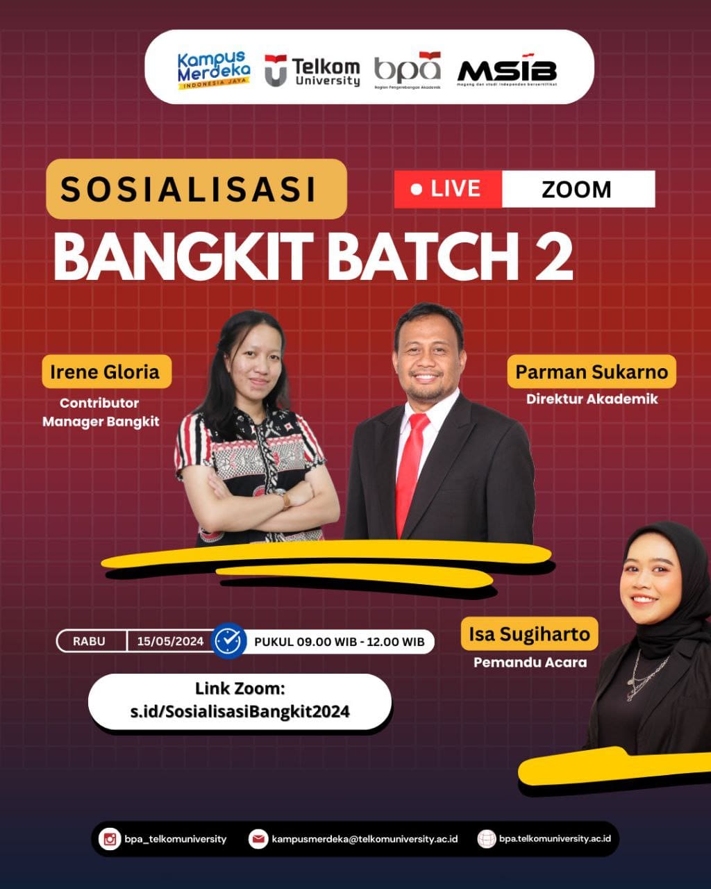 Sosialisasi Program Bangkit Batch 2 Tahun 2024 - Telkom University