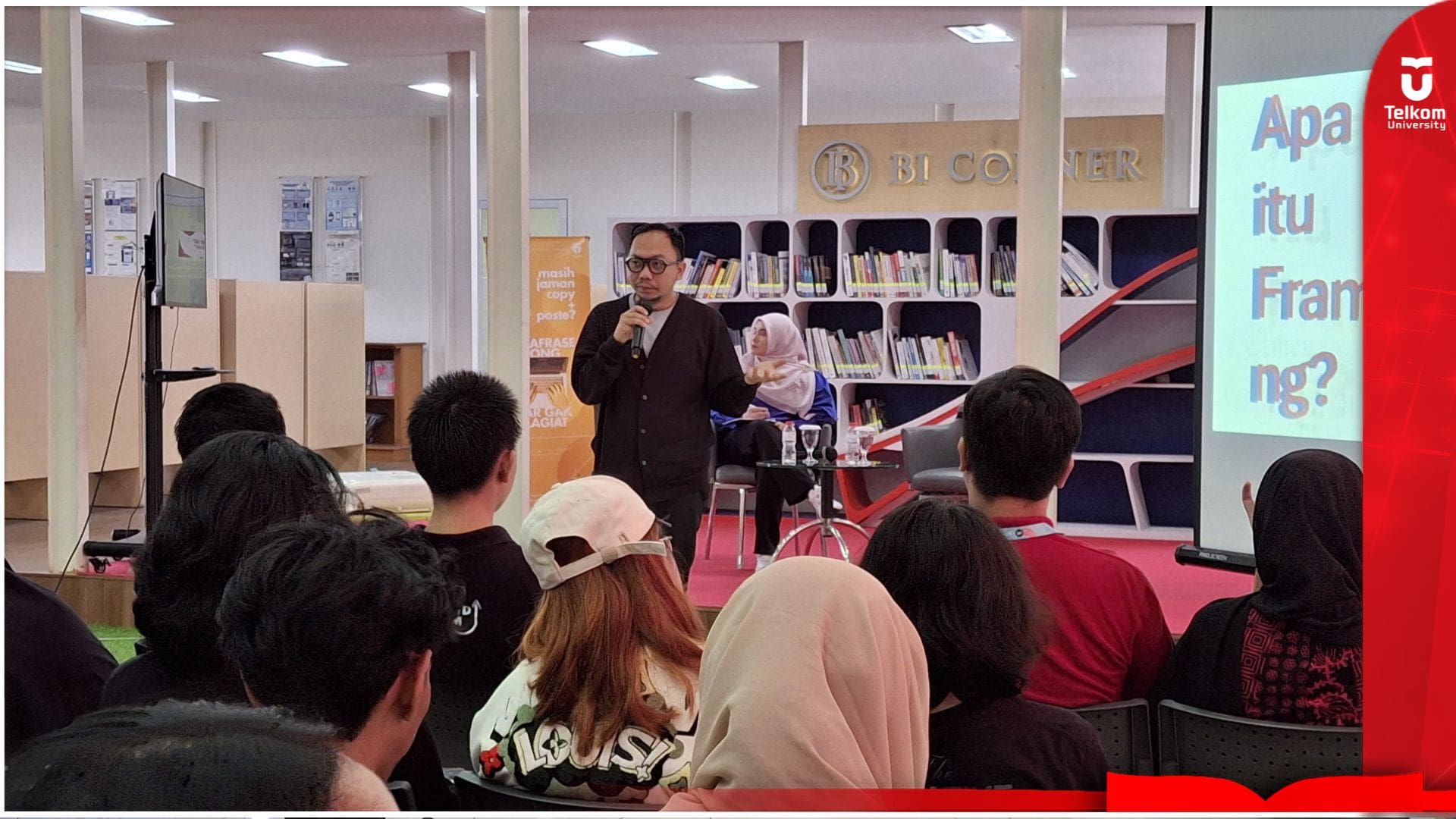 Open Library Tel-U Gelar Seminar Framing in Social Media Content ...